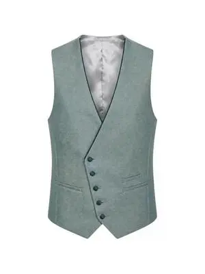 ETIEM TEXTIL S.L. Asymmetric Fastening Textured Waistcoat