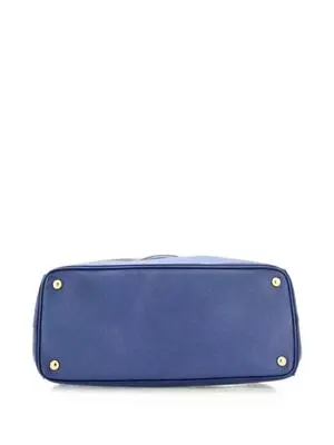 Prada Double Zip Lux Saffiano Leather Large Tote Bag - Blue