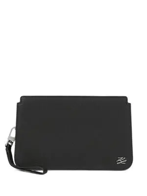 Karl Lagerfeld K/autograph Leather Pouch - Black