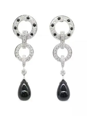 Cartier 2010s Panthère Diamond And Onyx Earrings