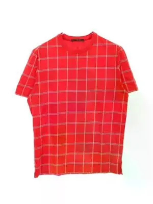 LOUIS VUITTON 2000s Check T-shirt - Red