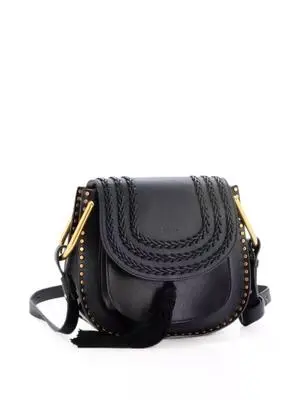 Chloé Hudson Handbag Whipstitch Leather Small Crossbody Bag - Black
