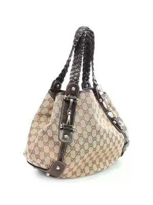 Gucci 2010s Gg Canvas Leather-trim Tote Bag - Neutrals