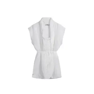 NOCTURNE Belted Vest - White