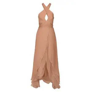 ANSE VICTORIN Tiara Silk Dress Nude