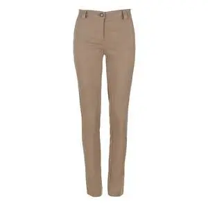 CONQUISTA Camel Fitted Full Length Pants - Brown