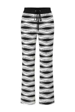 CONQUISTA Wide Pants In Stretch Print Fabric - Black