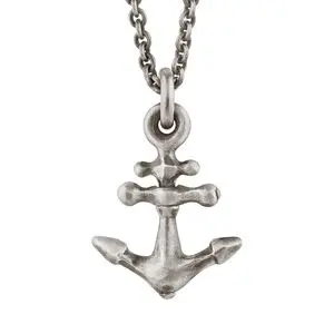 SNAKE BONES Anchor Pendant In Sterling - Silver