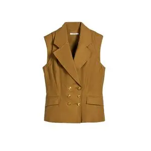 NOCTURNE Tailored Double-breasted Vest - Brown