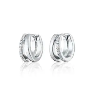 SCREAM PRETTY Illusion Split Mini Huggie Earrings Silver