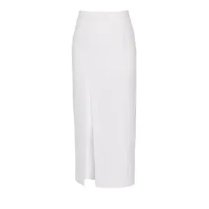 NOMI FAME High Waist Maxi Skirt With Slit - White