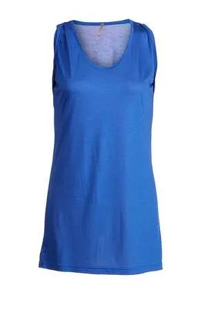 CONQUISTA Sleeveless Tunic With Pleat Detail - Blue