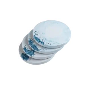 Esti Living White / Blue Ocean Wave Coaster Set - White/blue