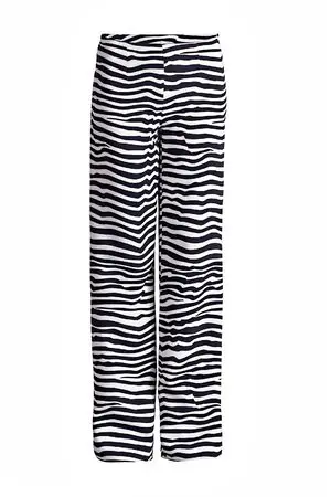 CONQUISTA Striped Wide Leg Trousers - Blue