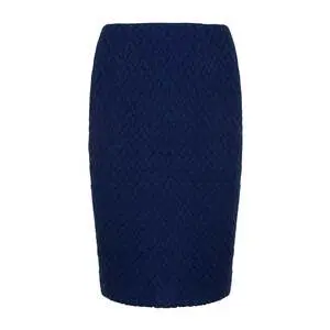 CONQUISTA Knit Jacquard Pencil Skirt - Blue