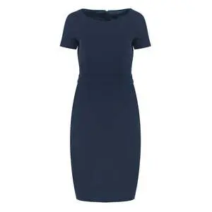 CONQUISTA Fitted Navy Cap Sleeve Dress Punto - Blue