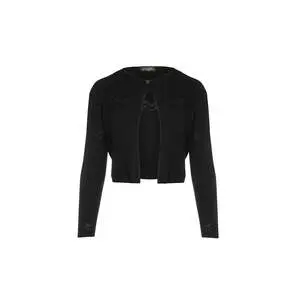 CONQUISTA Zigzag Knit Cardigan - Black
