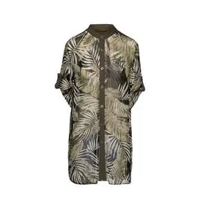 CONQUISTA Long Print Chiffon Shirt