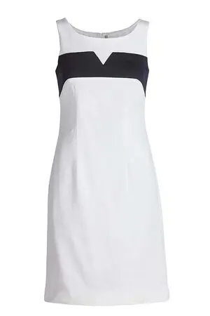 CONQUISTA Sleeveless Empire Line Stretch Dress - White