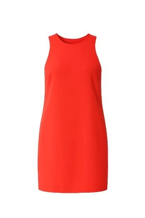 CONQUISTA Sleeveless Shift Dress In Stretch Polyester-elastane – Fiery - Red