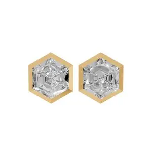 AYA FINE JEWELRY Minimalist Hexagon Lab Diamond Earrings In 14k Gold - Yellow