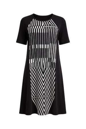 CONQUISTA Animal Print A Line Dress - Black