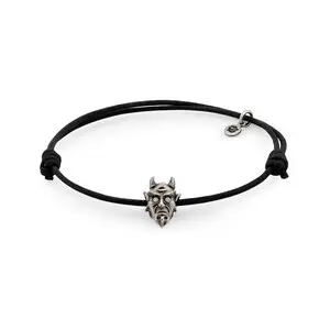 SNAKE BONES Devil Bracelet In Oxidized With Diamond Eyes