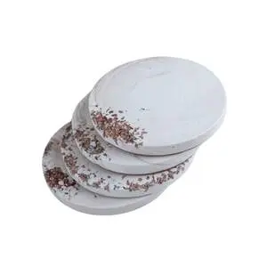 Esti Living Neutrals / Moon & Fig Coaster Set - White