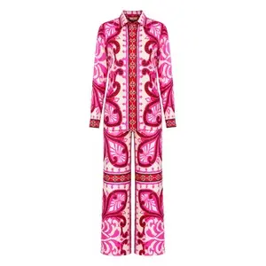 MAUI X LOLITA Yaya Baroque Print Pants Set - Pink