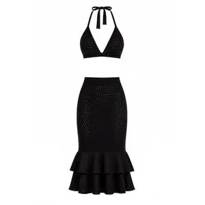 MAUI X LOLITA Cassandra Lace Knit Two-piece Set - Black
