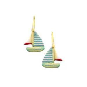 SUNSET MAGIC STUDIO Sail Away Sailboat Earrings - Yellow