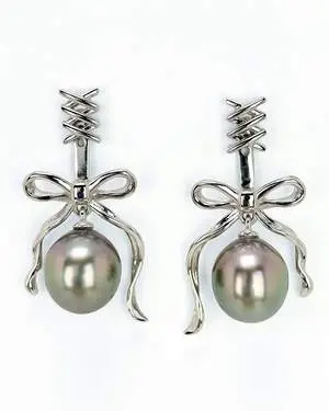 SMUCCII Bowence Tahitian Pearl And Sterling Earrings