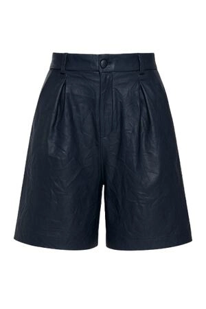CONQUISTA Faux Leather Bermuda Shorts - Blue