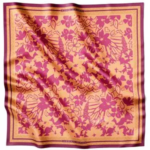 LAMBERTY MUNICH Spring Florals In Bloom Midi Silk Scarf Sunset