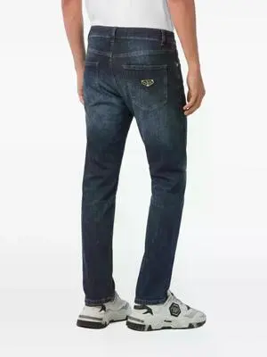Philipp Plein Tapered Fit Jeans With Paint Splatter Detail