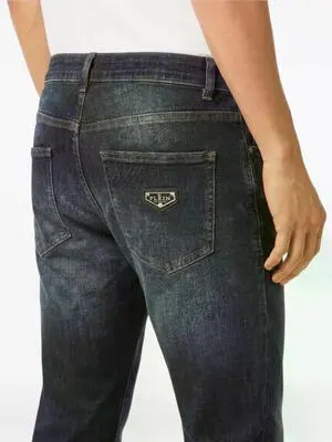 Philipp Plein Tapered Fit Jeans With Paint Splatter Detail