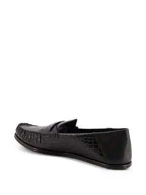 TOM FORD Crocodile-effect Penny Loafers