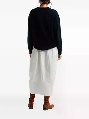 Tibi Nylon Lantern Pleated Midi Skirt