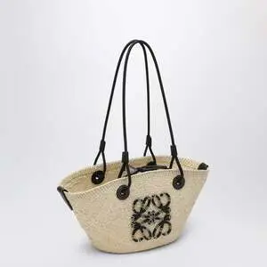 Loewe Small Anagram Basket Bag In Natural/black