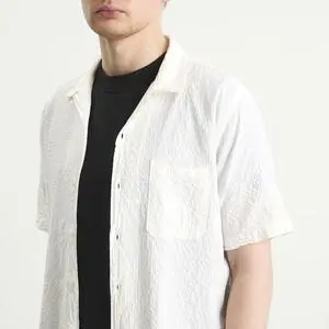 Universal Works Arten Seersucker Road Shirt - Ecru