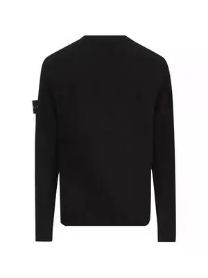 Stone Island Logo-patch Crew Neck Sweatshirt - Black