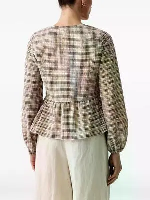 Marc O'polo Check-pattern Peplum Blouse