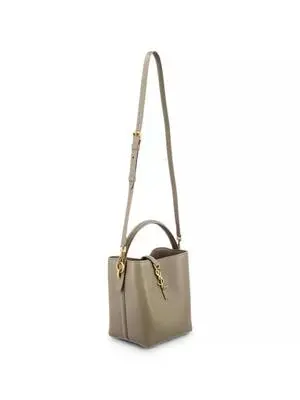Saint Laurent Le 37 Leather Bucket Bag - Grey