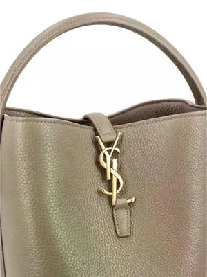 Saint Laurent Le 37 Leather Bucket Bag - Grey