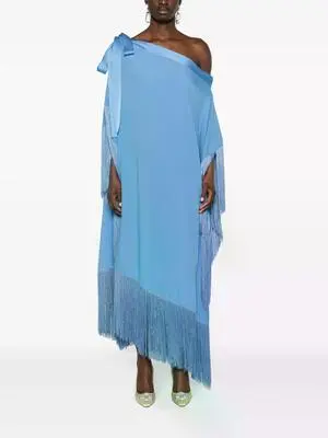 TALLER MARMO Maxi Kaftan Dress With Fringed Edge