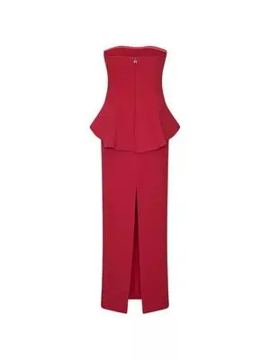 ROTATE BY BIRGER CHRISTENSEN Floral Embellished Strapless Maxi Dress - Red