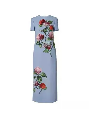 Carolina Herrera Hydrangea-embroidered Shift Dress
