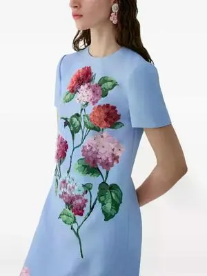 Carolina Herrera Hydrangea-embroidered Shift Dress