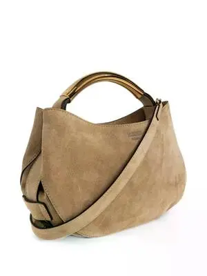 Moschino Suede Logo-embossed Tote Bag