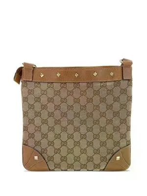 Gucci Gg Canvas Studded Shoulder Bag
